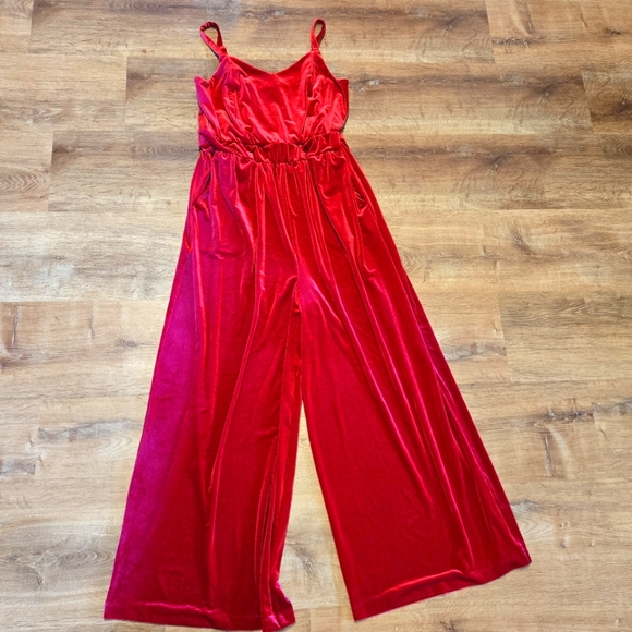 torrid | Pants & Jumpsuits | Torrid Red Velvet Jumpsuit | Poshmark